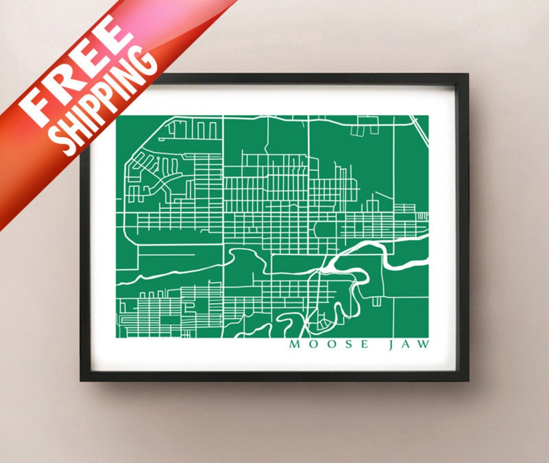 Moose Jaw Map Print Saskatchewan Poster - Etsy