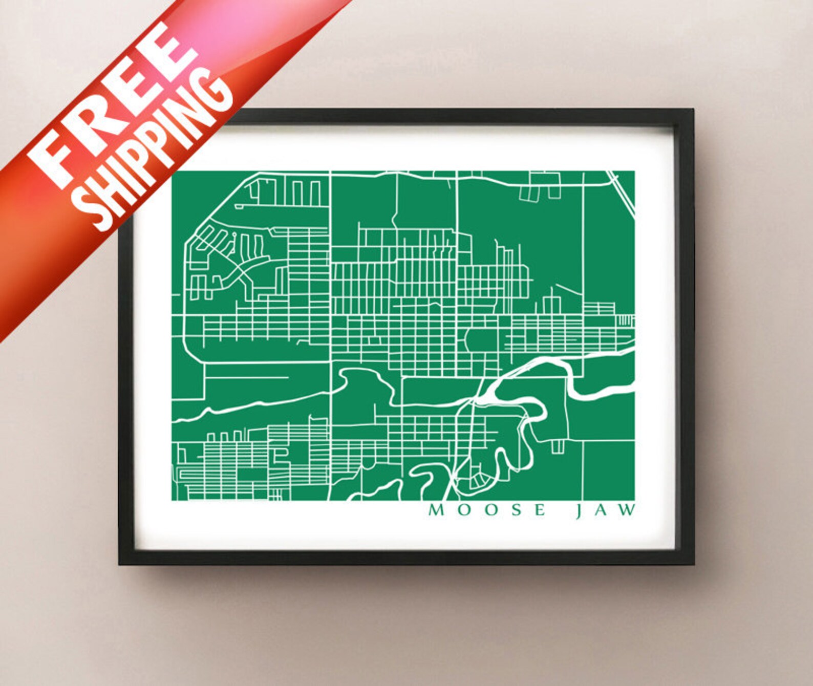 Moose Jaw Map Print Saskatchewan Poster - Etsy