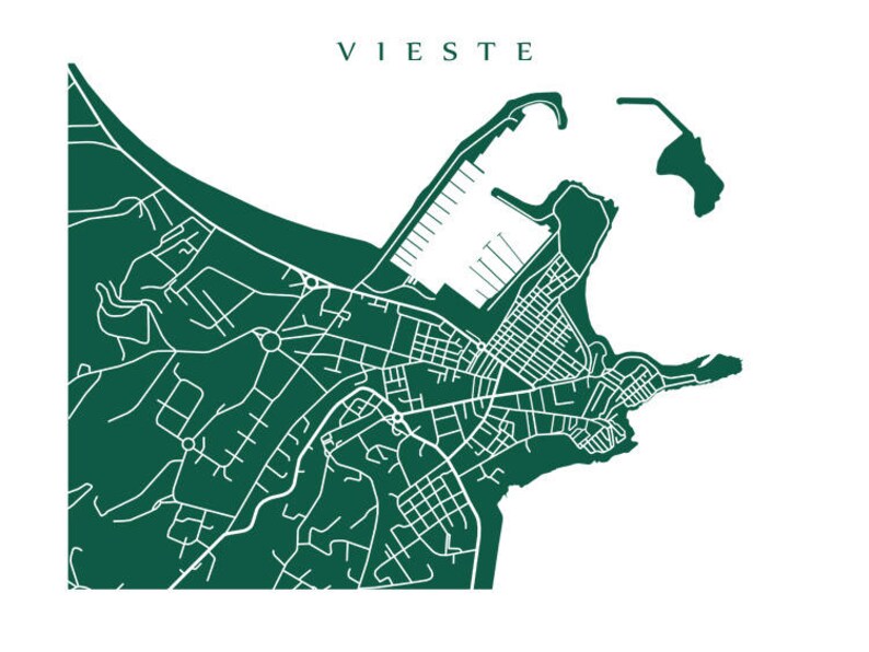 Vieste, Italy Map Print - Etsy
