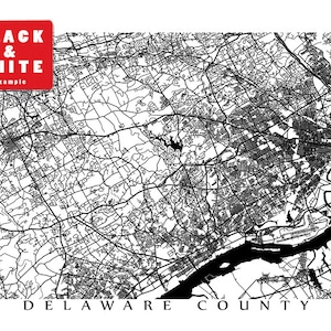 Delaware County, PA Map - Pennsylvania Poster - Etsy