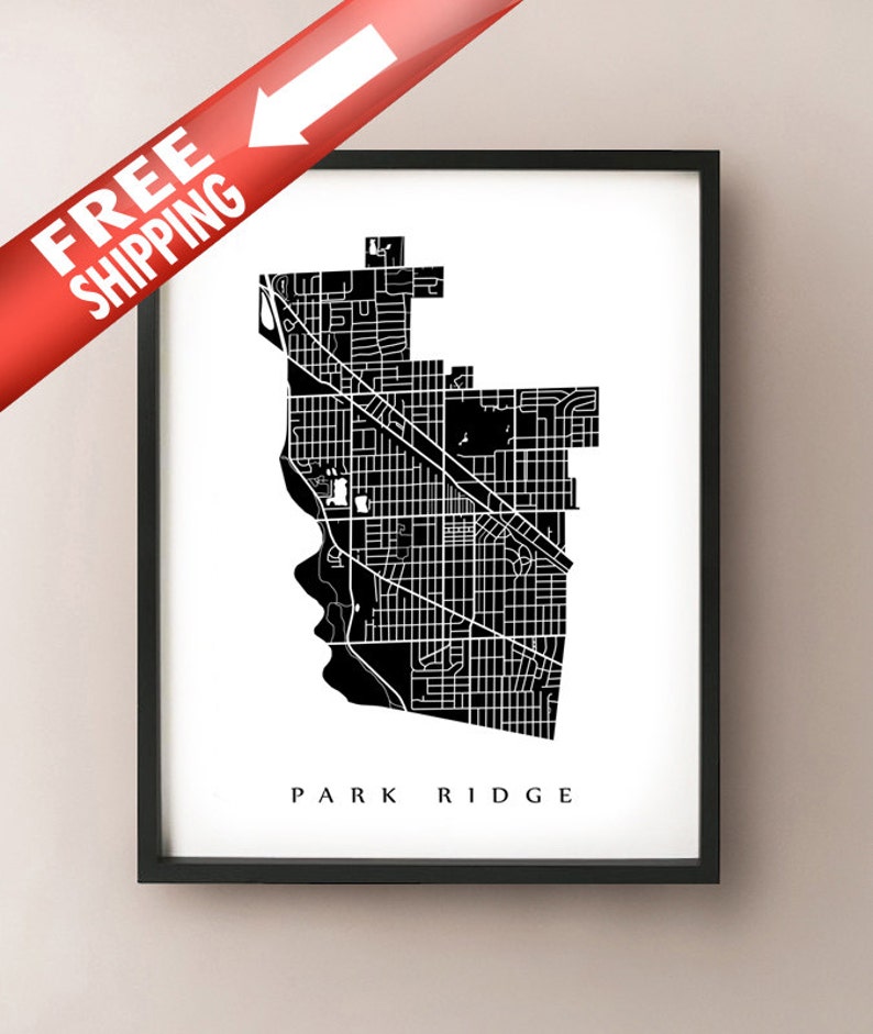Park Ridge Map Chicago Neighbourhood Art Print - Etsy