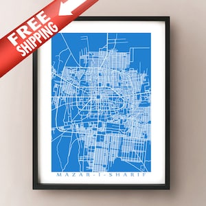 Mazar-i-sharif, Afghanistan Map - Mazir-e-sharif, Balkh - Etsy