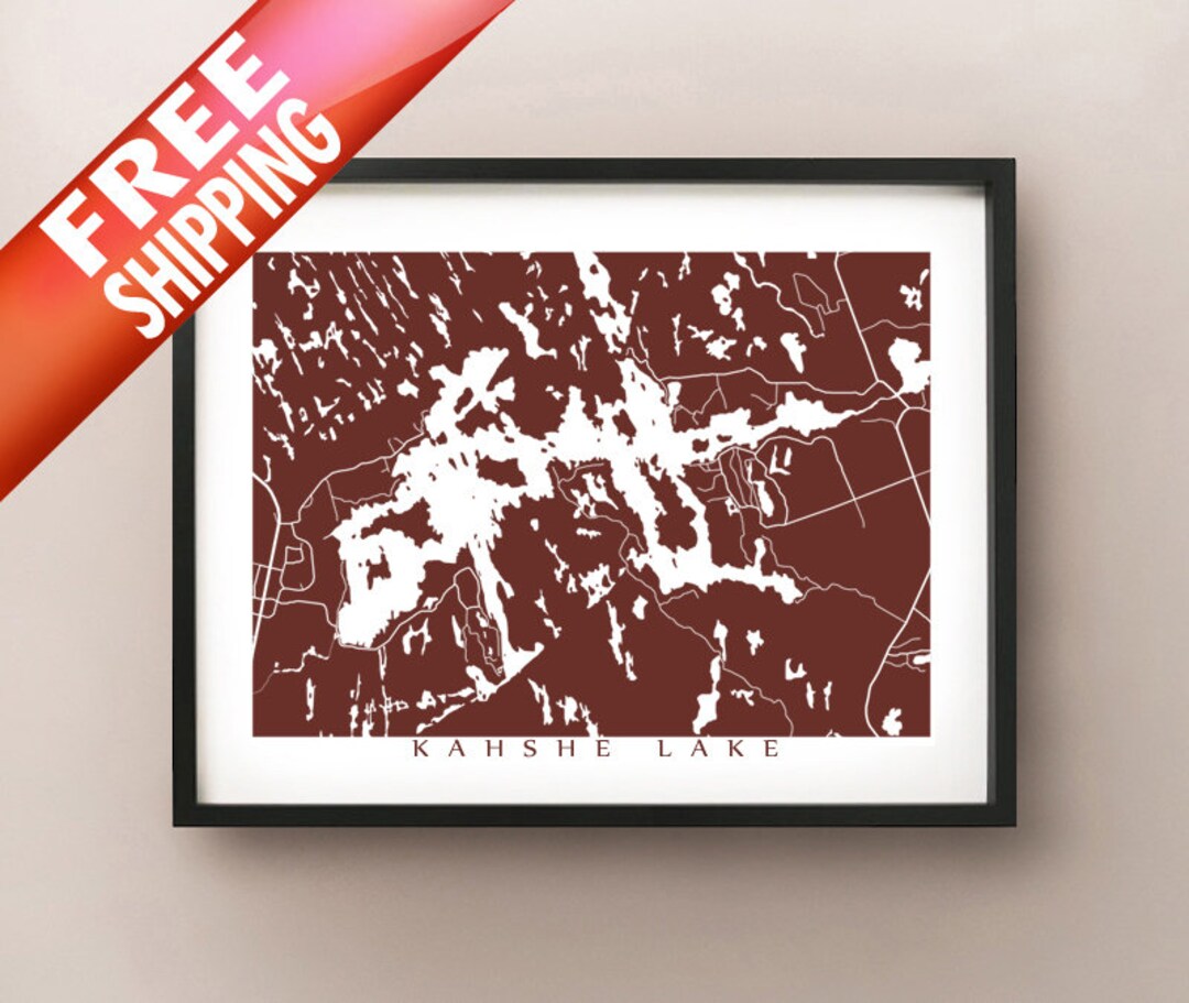 Kahshe Lake, Muskoka, Ontario Map Print - Etsy