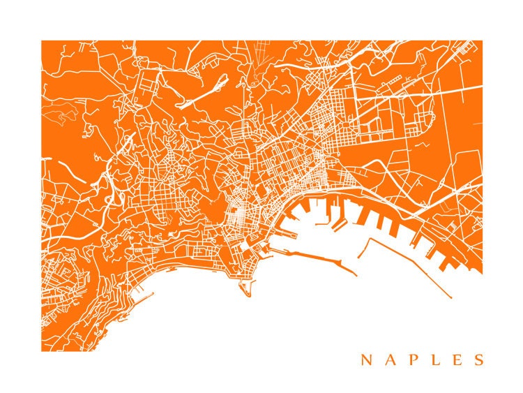 Naples Map Print - Italy Art Poster - Etsy