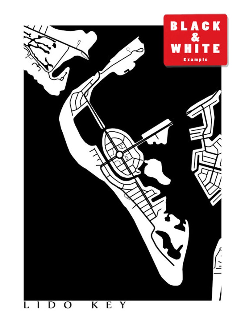 Lido Key Map Print Florida Poster - Etsy