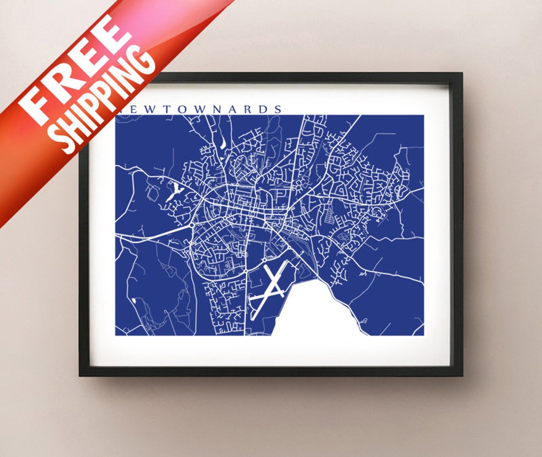 Newtownards, Northern Ireland - UK Map Art Print - Etsy