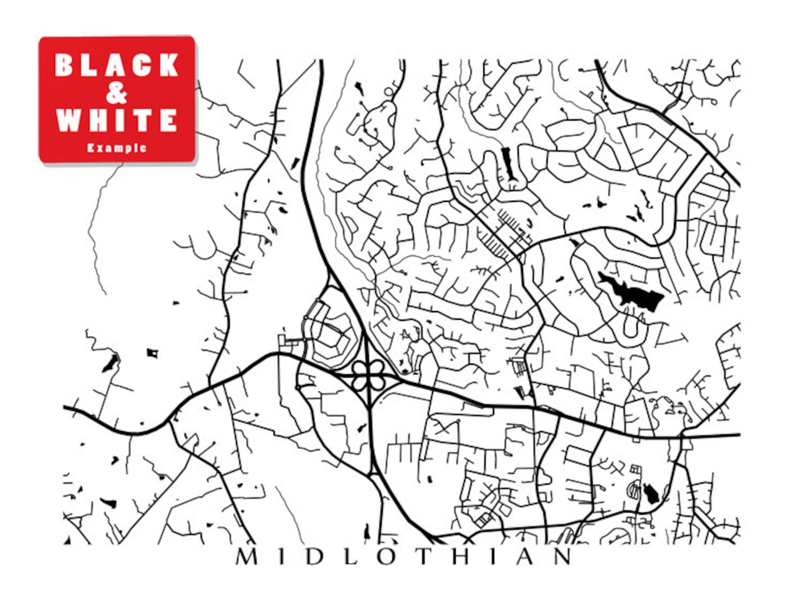 Midlothian Virginia Map Print - Etsy