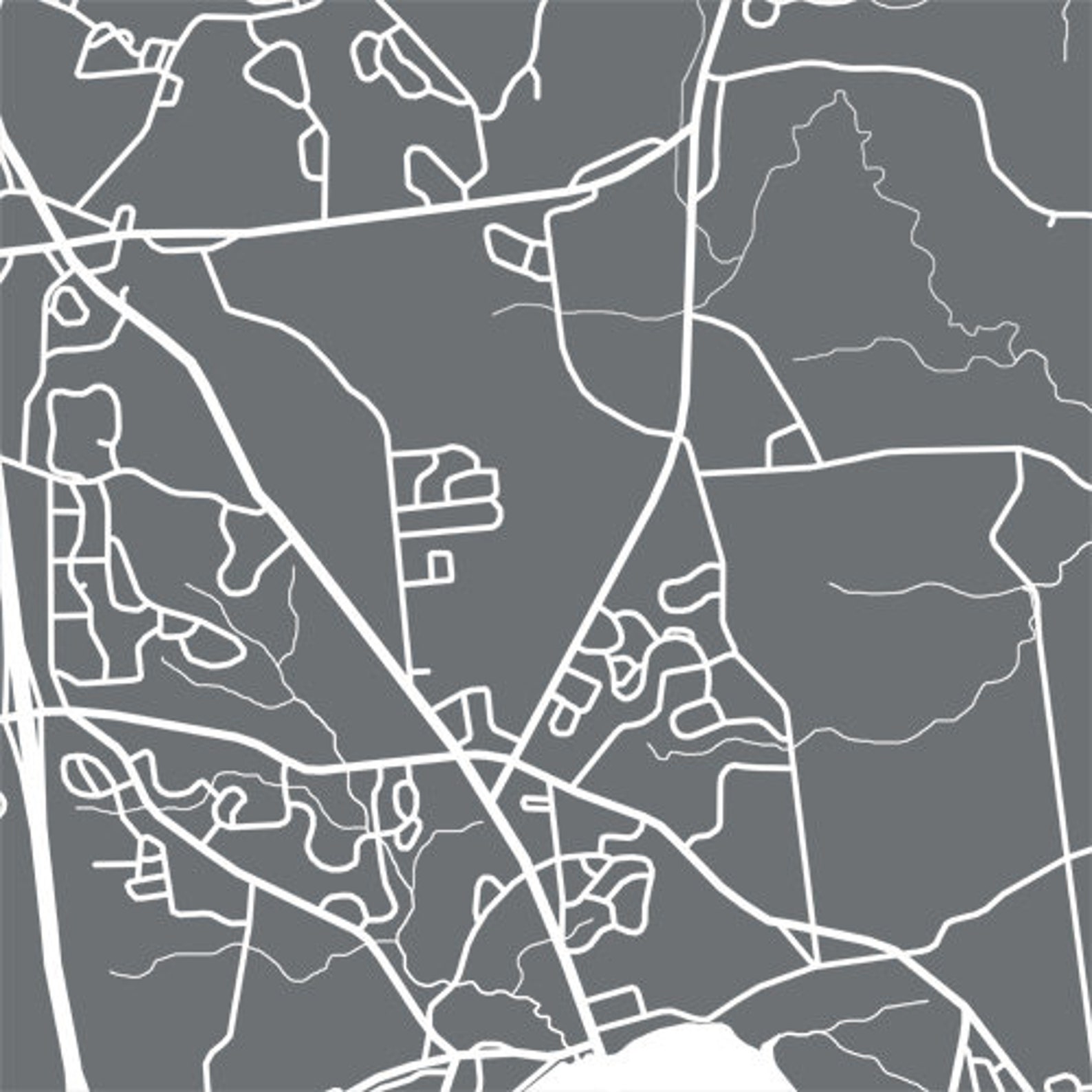Halfmoon Map Print - Upstate New York Art Poster - Including ...