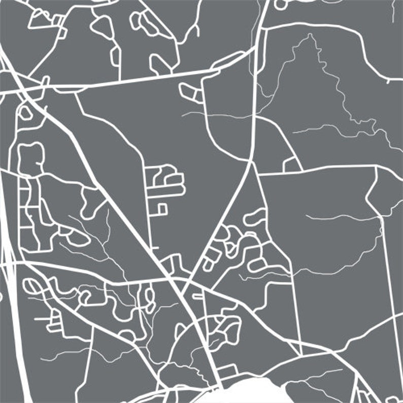 Halfmoon Map Print - Upstate New York Art Poster - Including ...