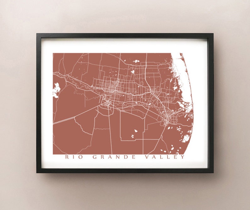 Rio Grande Valley Area Map Print Texas Poster - Etsy