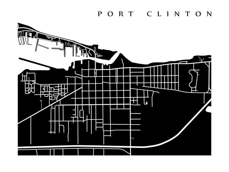 Port Clinton Map Ohio Poster Print | Etsy