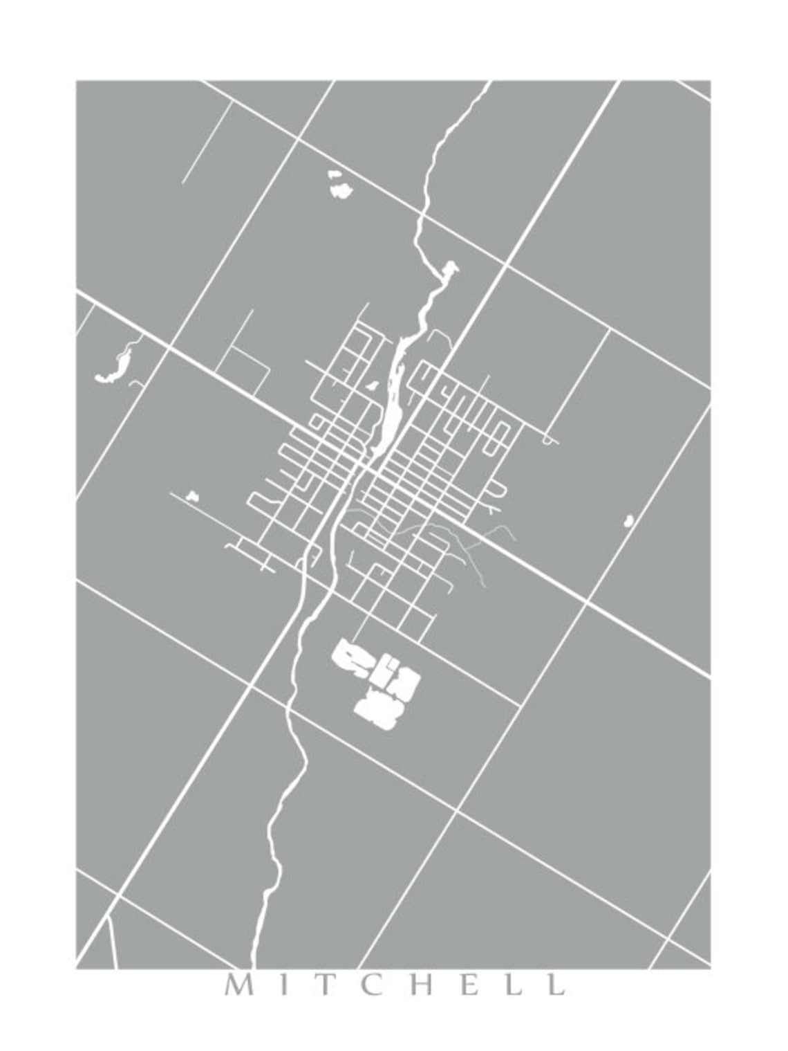 Mitchell ON Map Print Ontario Poster Art - Etsy