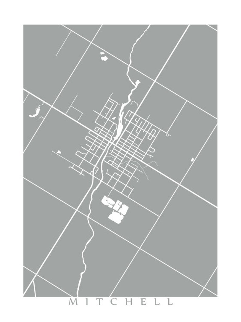 Mitchell ON Map Print Ontario Poster Art - Etsy