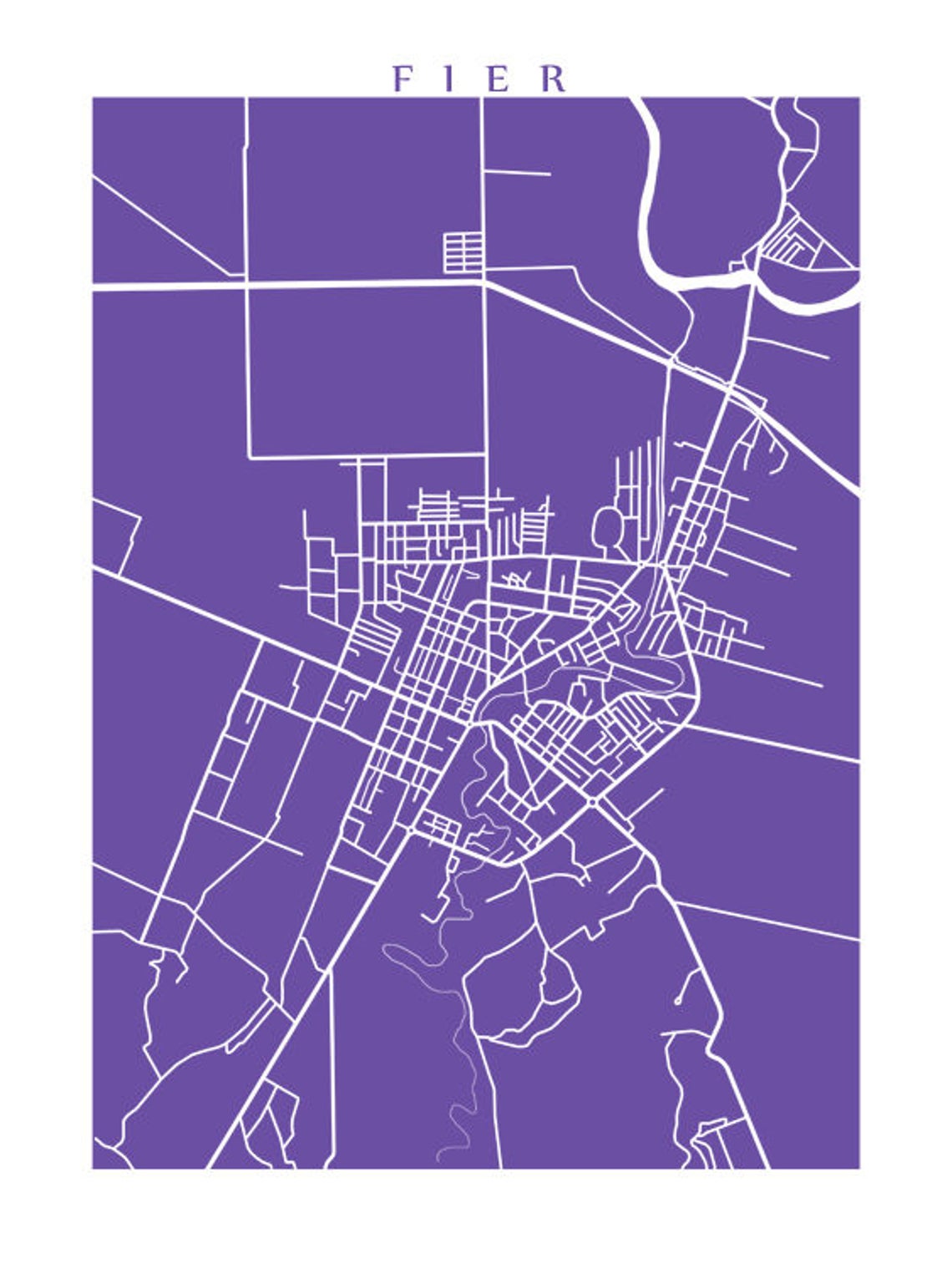 Fier Map Print Albania Poster - Etsy