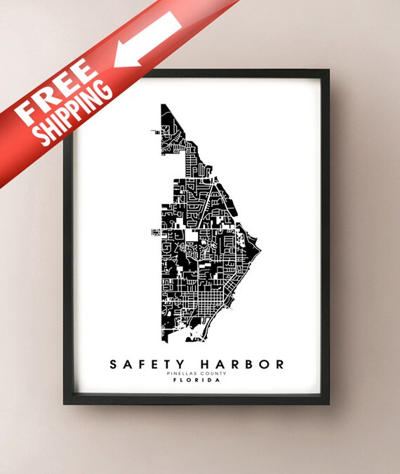 Safety Harbor FL City Limits Map Print | Etsy