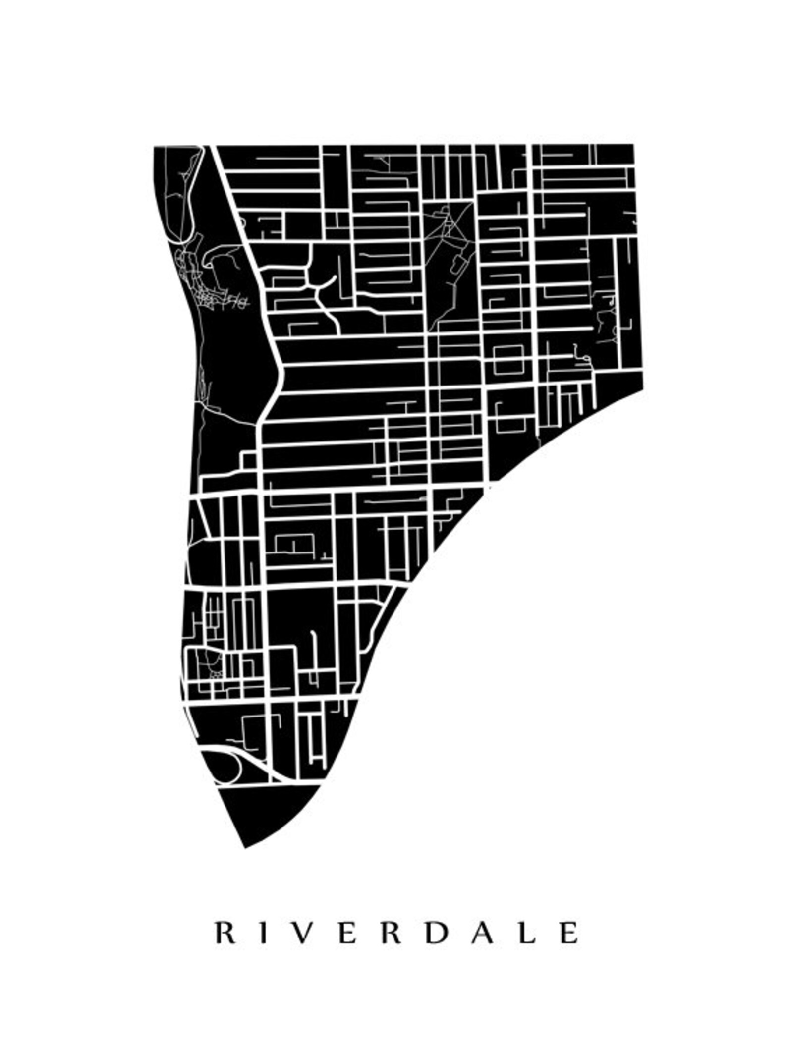 Riverdale Map Toronto Neighbourhood Art Print | Etsy