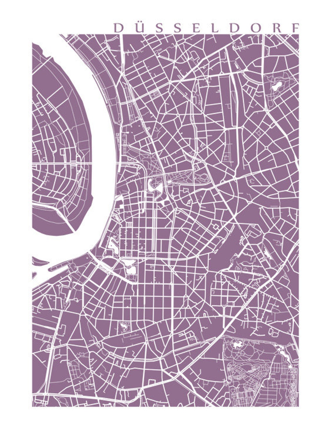 Dusseldorf Map Germany Poster Print - Etsy