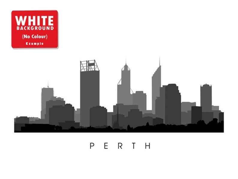 Perth City Skyline Art Australia Cityscape Poster Print | Etsy