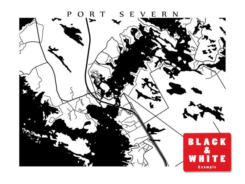 Port Severn Map Print Muskoka Ontario Poster Art - Etsy