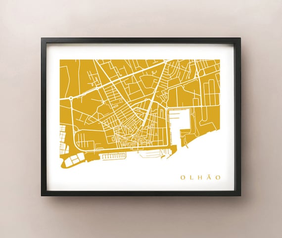 Olhão Map Print Portugal Art Poster - Etsy