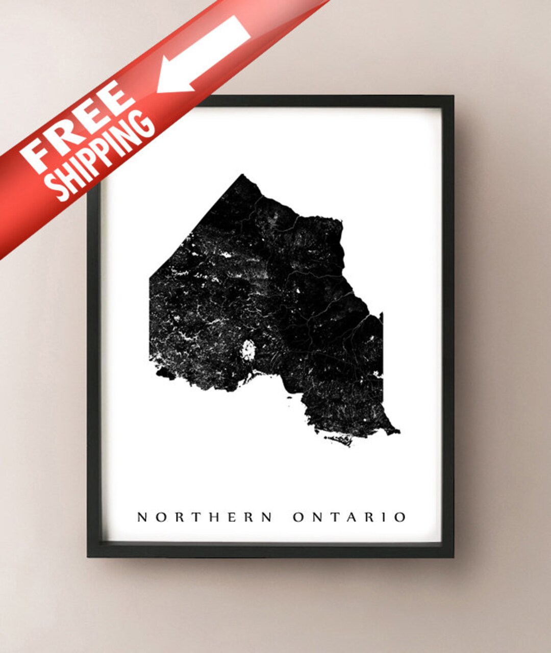 Northern Ontario, Canada Map Print - Etsy