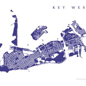 Key West Map Print - Etsy