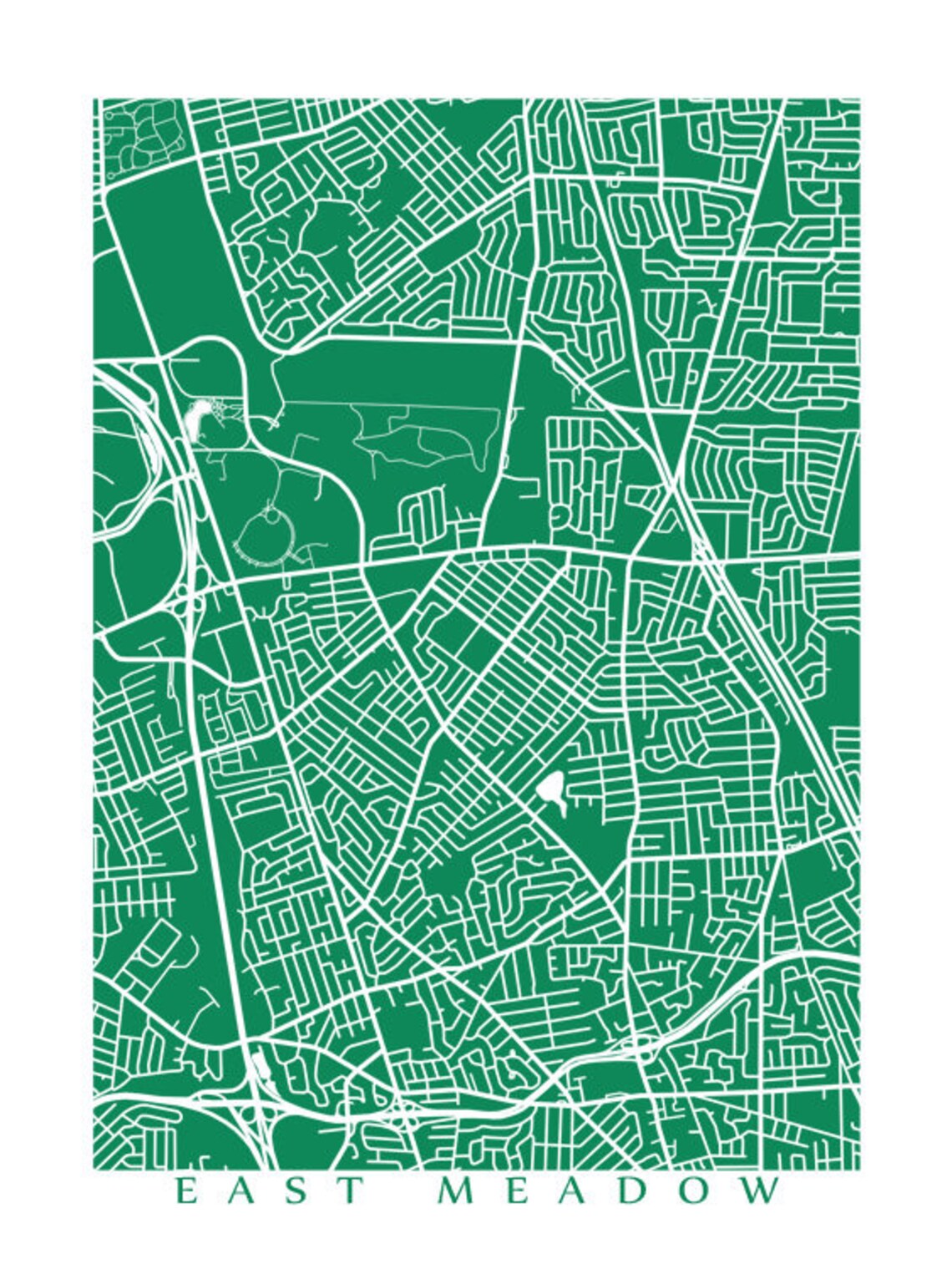 East Meadow NY Nassau County Long Island New York Map | Etsy
