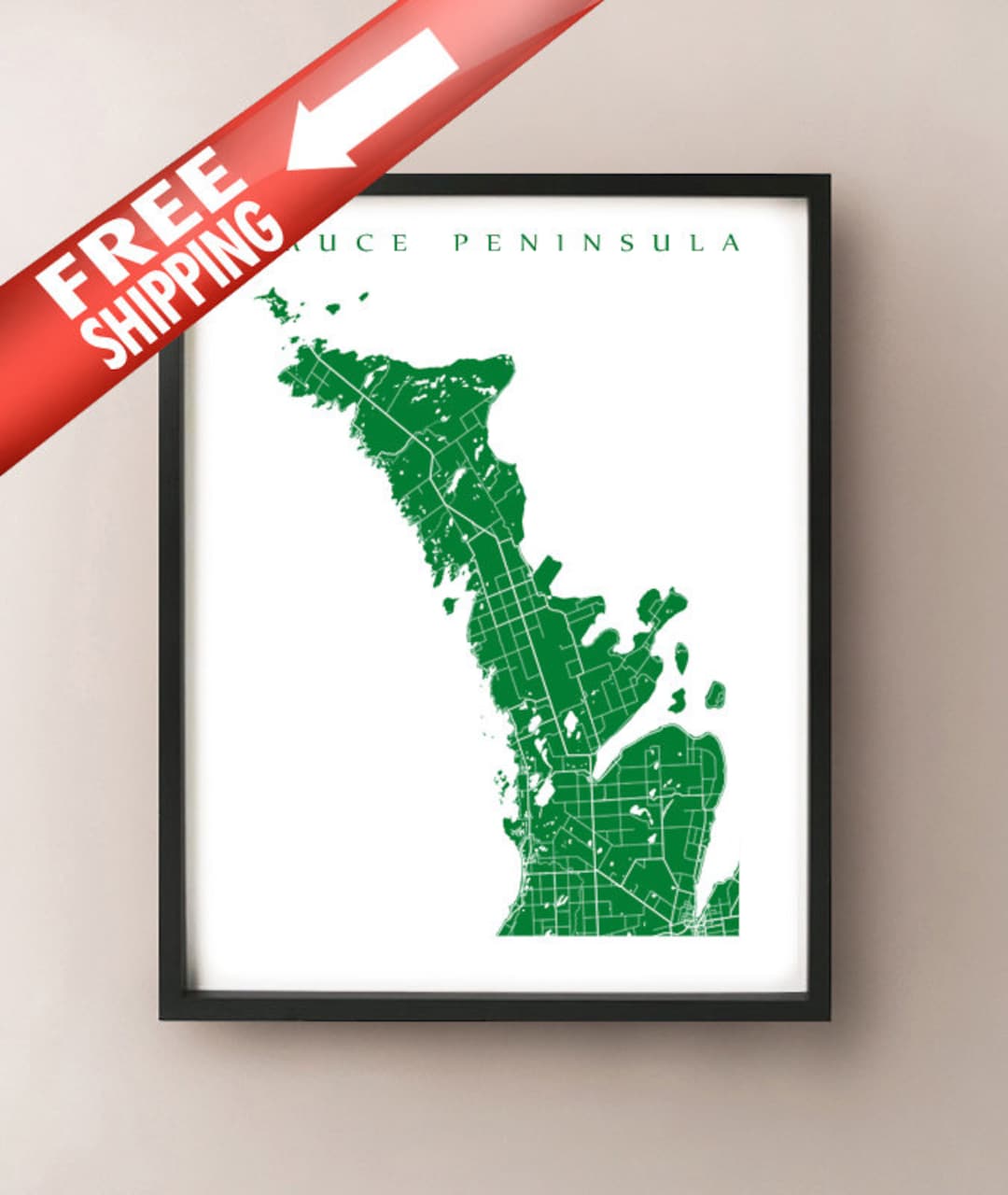 Bruce Peninsula, Ontario Map Poster Art Print - Etsy