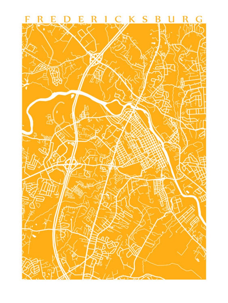 Fredericksburg VA Map Virginia Poster - Etsy