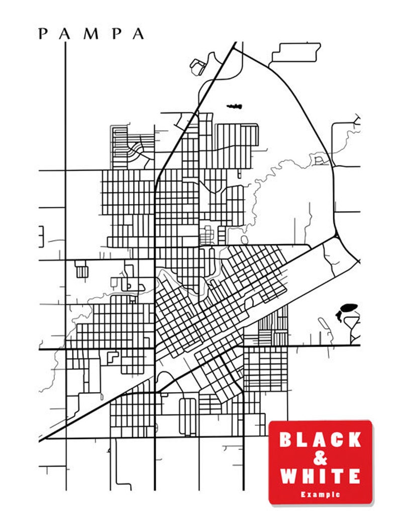 Pampa TX Map Print Texas Poster - Etsy