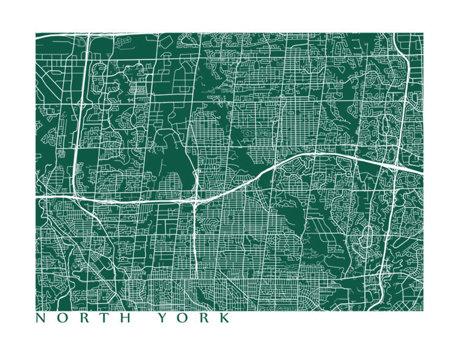 North York Map Print Toronto Poster - Etsy