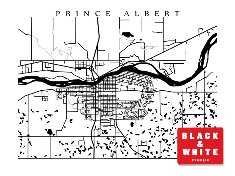 Prince Albert Map Print Saskatchewan Poster - Etsy