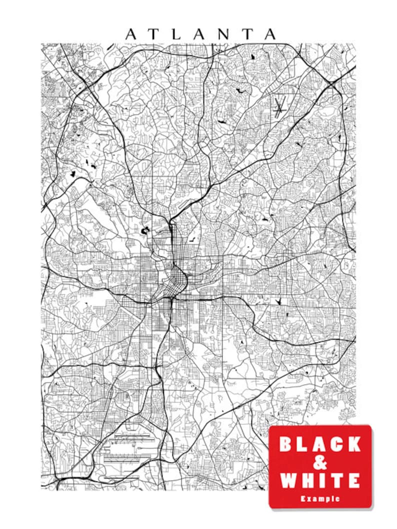 Atlanta Perimeter Map Print - Etsy