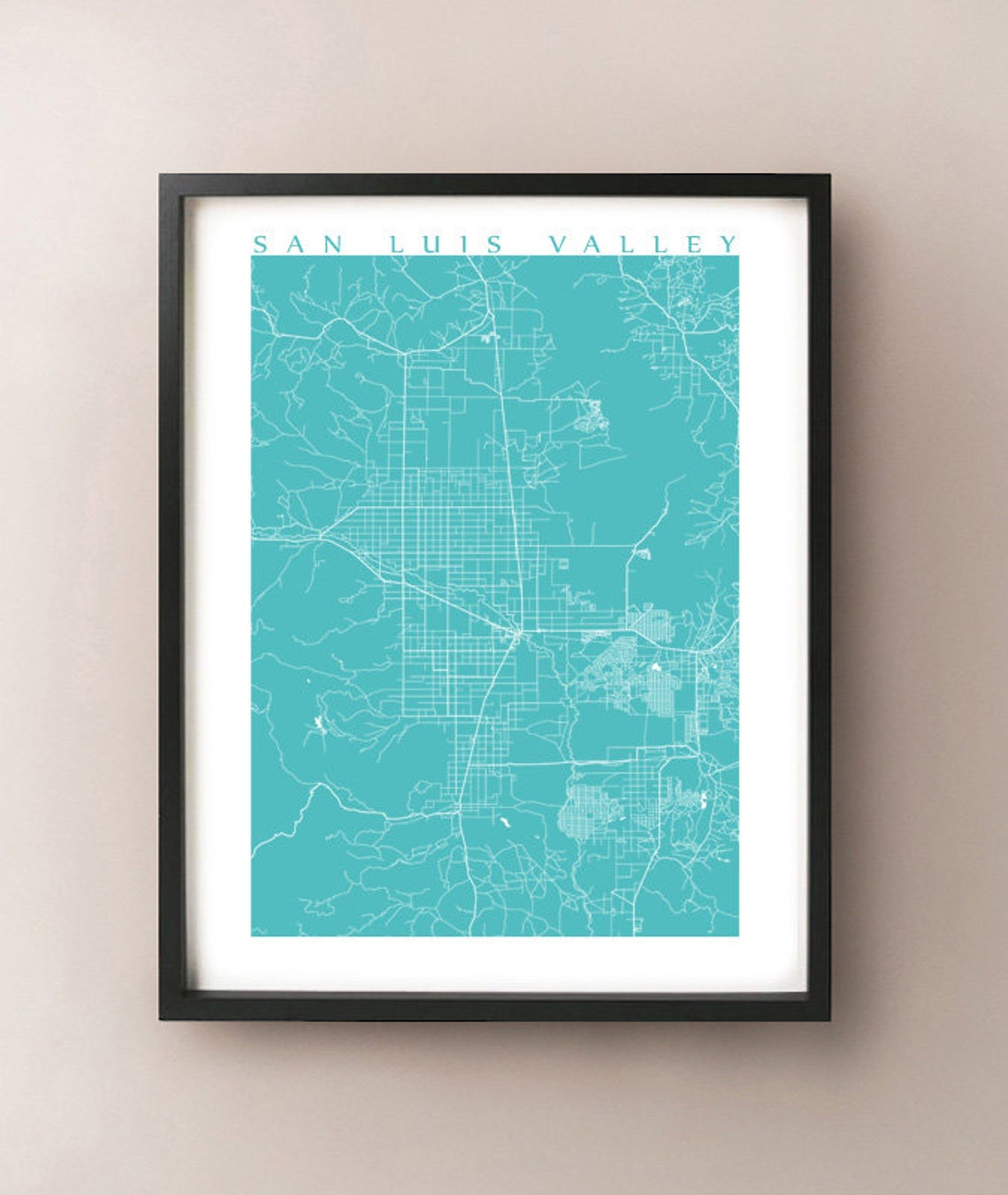 San Luis Valley Map Print Colorado Poster | Etsy