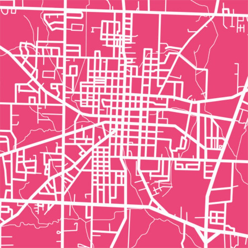 Athens AL Map Print Alabama Poster - Etsy