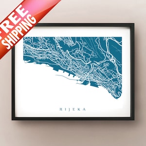 Rijeka, Croatia Map Print - Etsy
