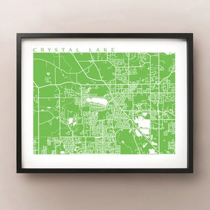 Crystal Lake, IL City Map Print - Etsy