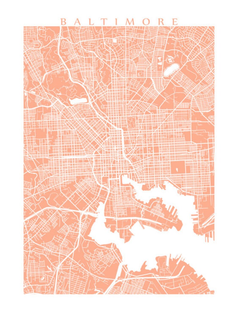 Baltimore Map Print Maryland USA Art Poster Home Decor - Etsy