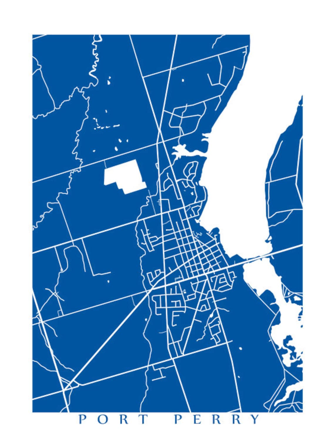 Port Perry Map Print Ontario Poster Art - Etsy