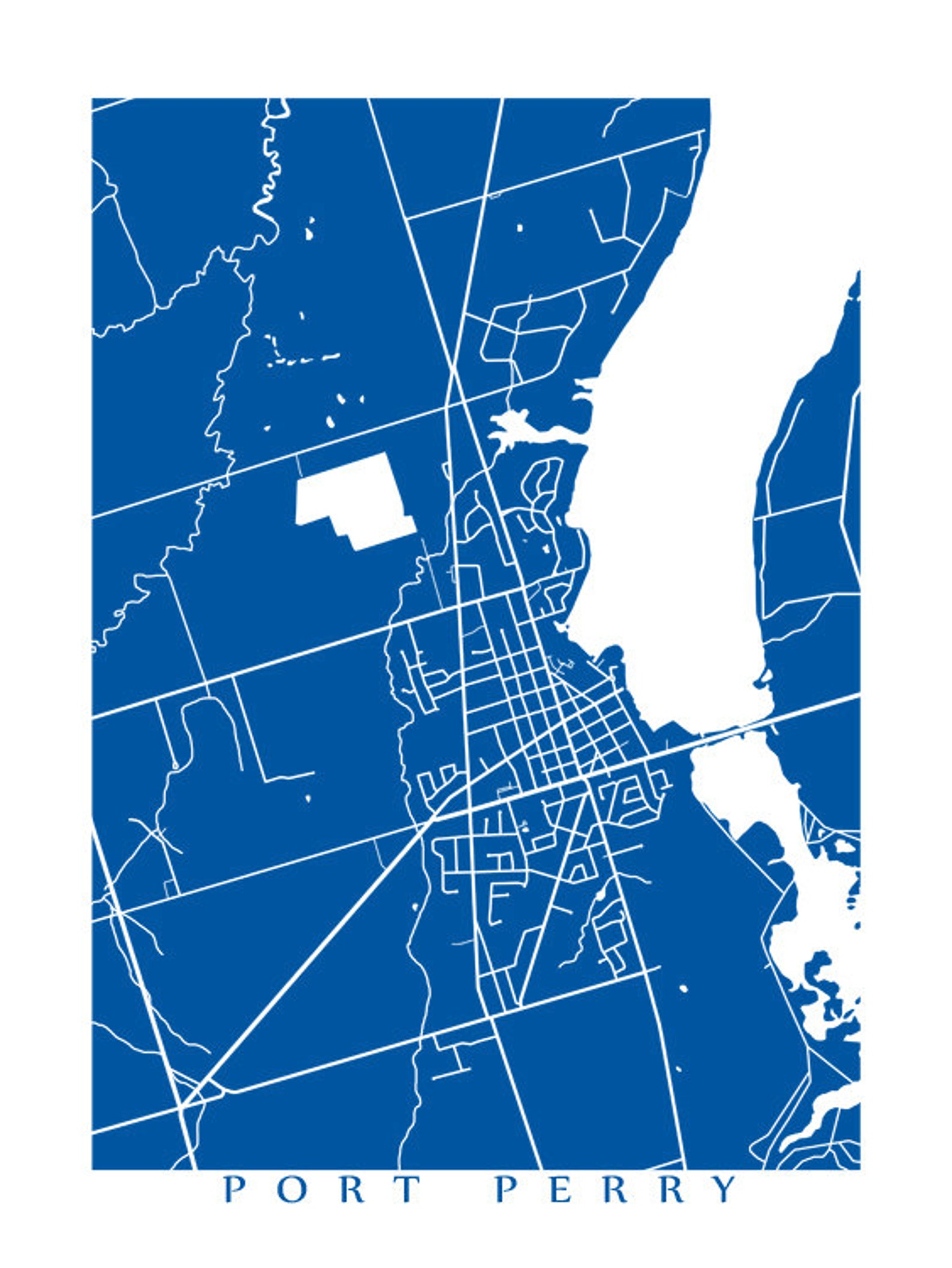 Port Perry Map Print Ontario Poster Art - Etsy