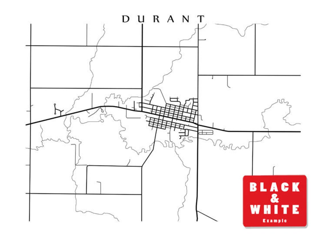 Durant IA Map Print Iowa Art Poster - Etsy