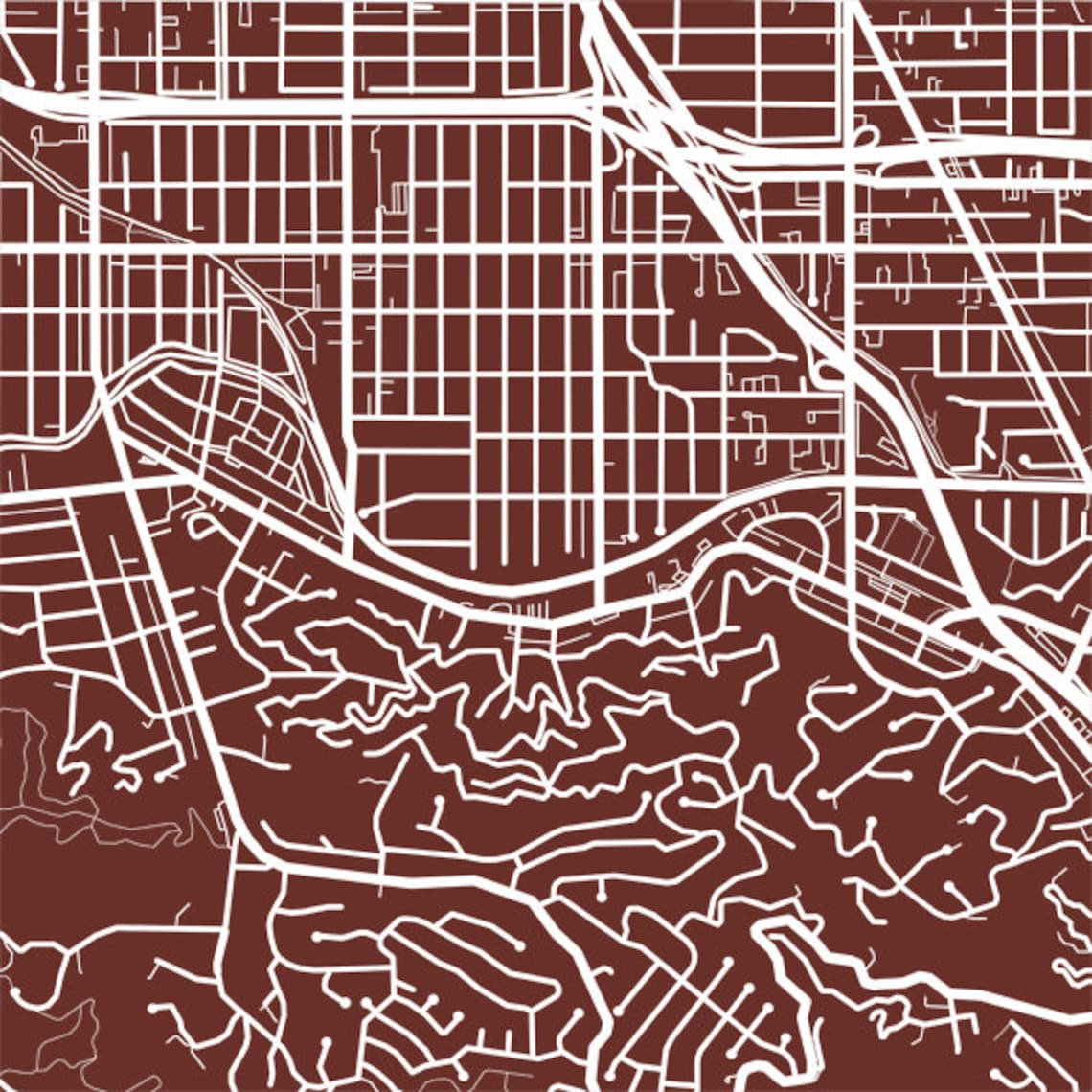 Studio City, Los Angeles Map Print - California Poster - Etsy