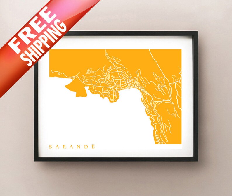 Sarandë Map Print Albania Poster - Etsy