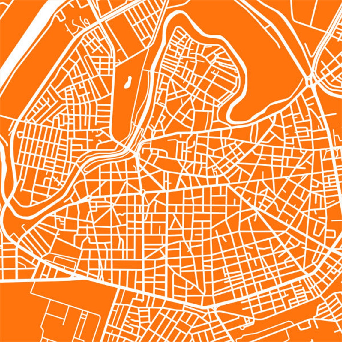 Larissa, Greece Map Print - Λάρισα - Etsy
