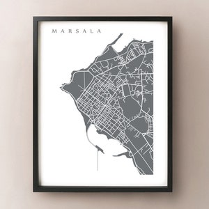 Marsala, Sicily - Italy Map Print - Etsy