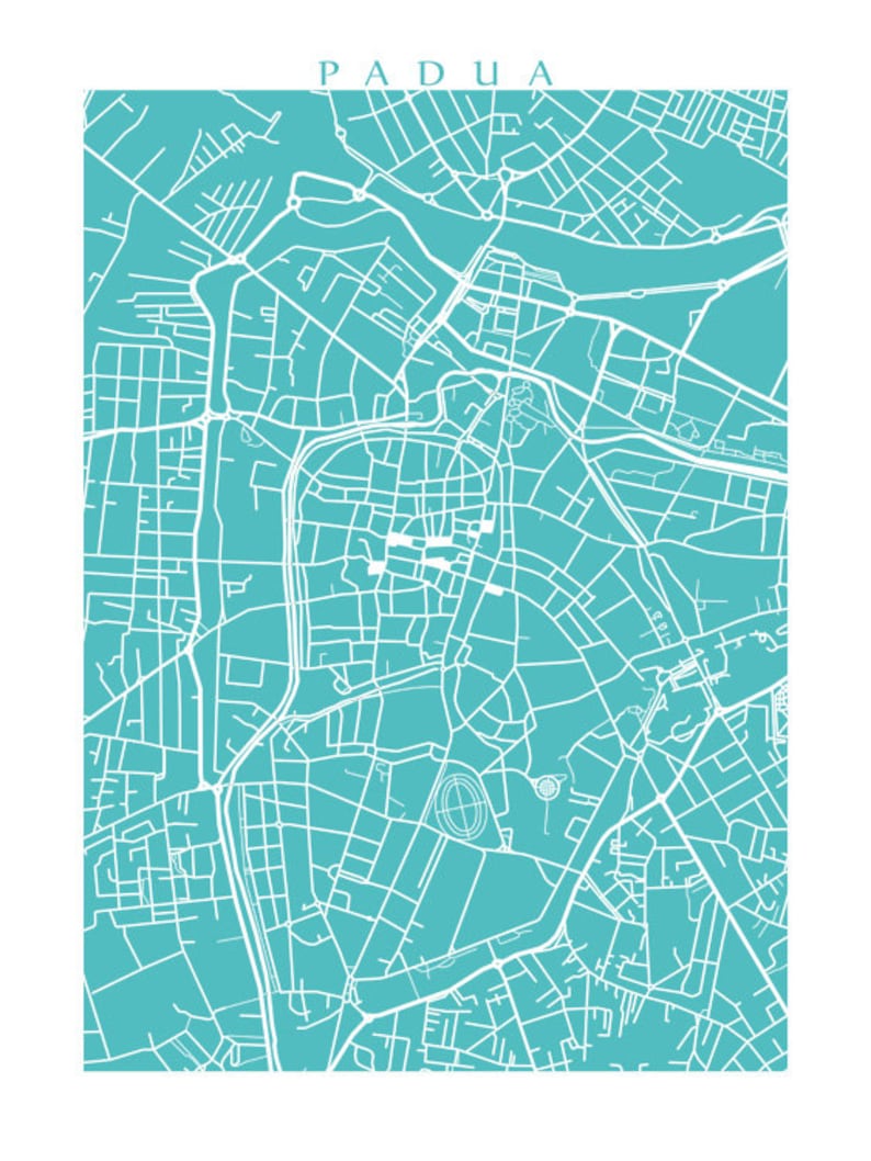 Padua Italy Map Print - Padova, Italia - Etsy