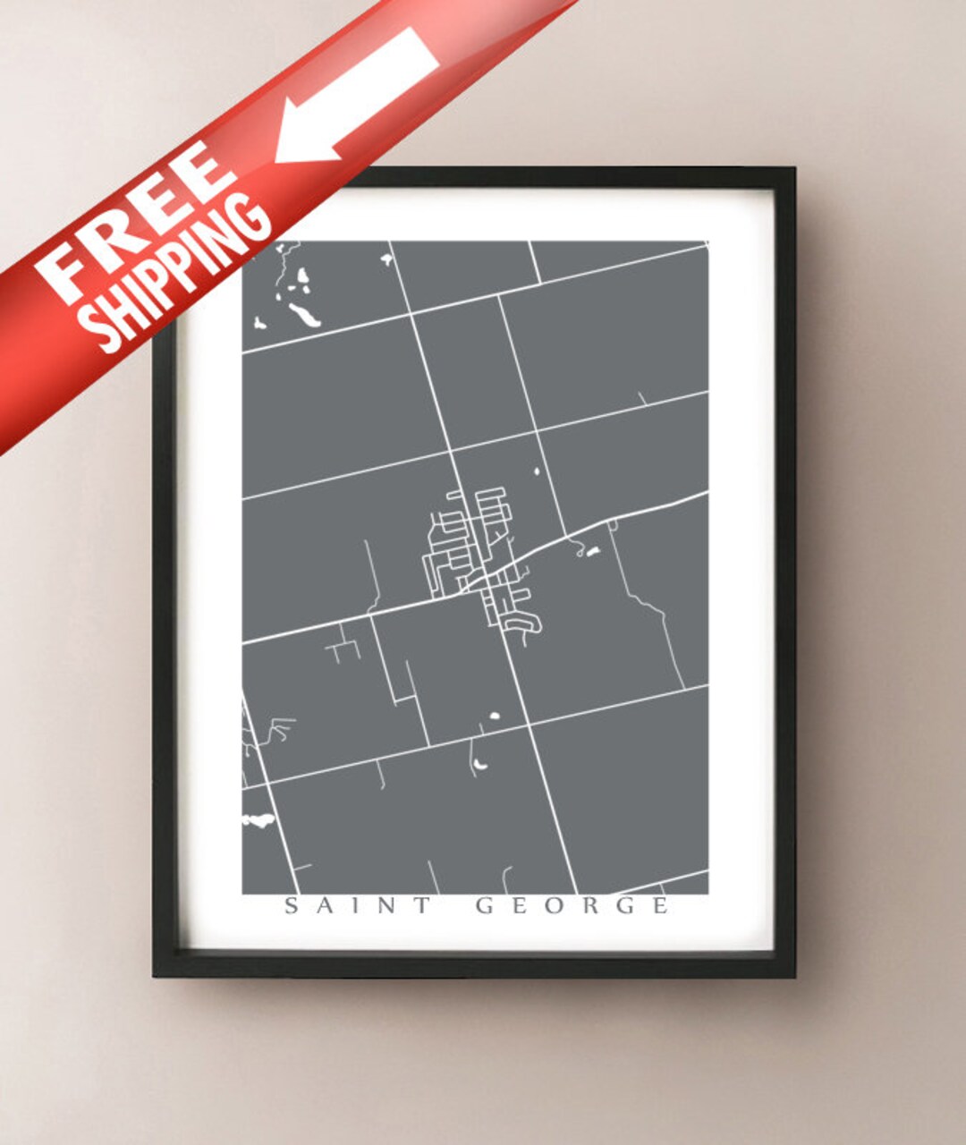 Saint George, ON Map Print - Ontario Poster Art - Etsy