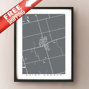 Saint George, ON Map Print - Ontario Poster Art - Etsy