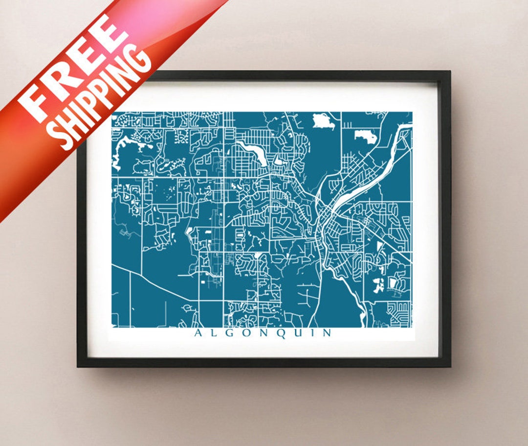 Algonquin, IL City Map Print - Etsy