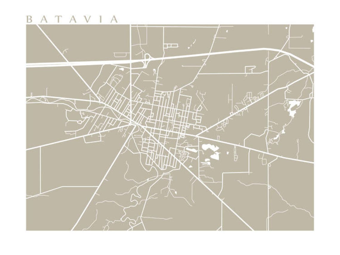 Batavia, NY Map Print - New York - Etsy